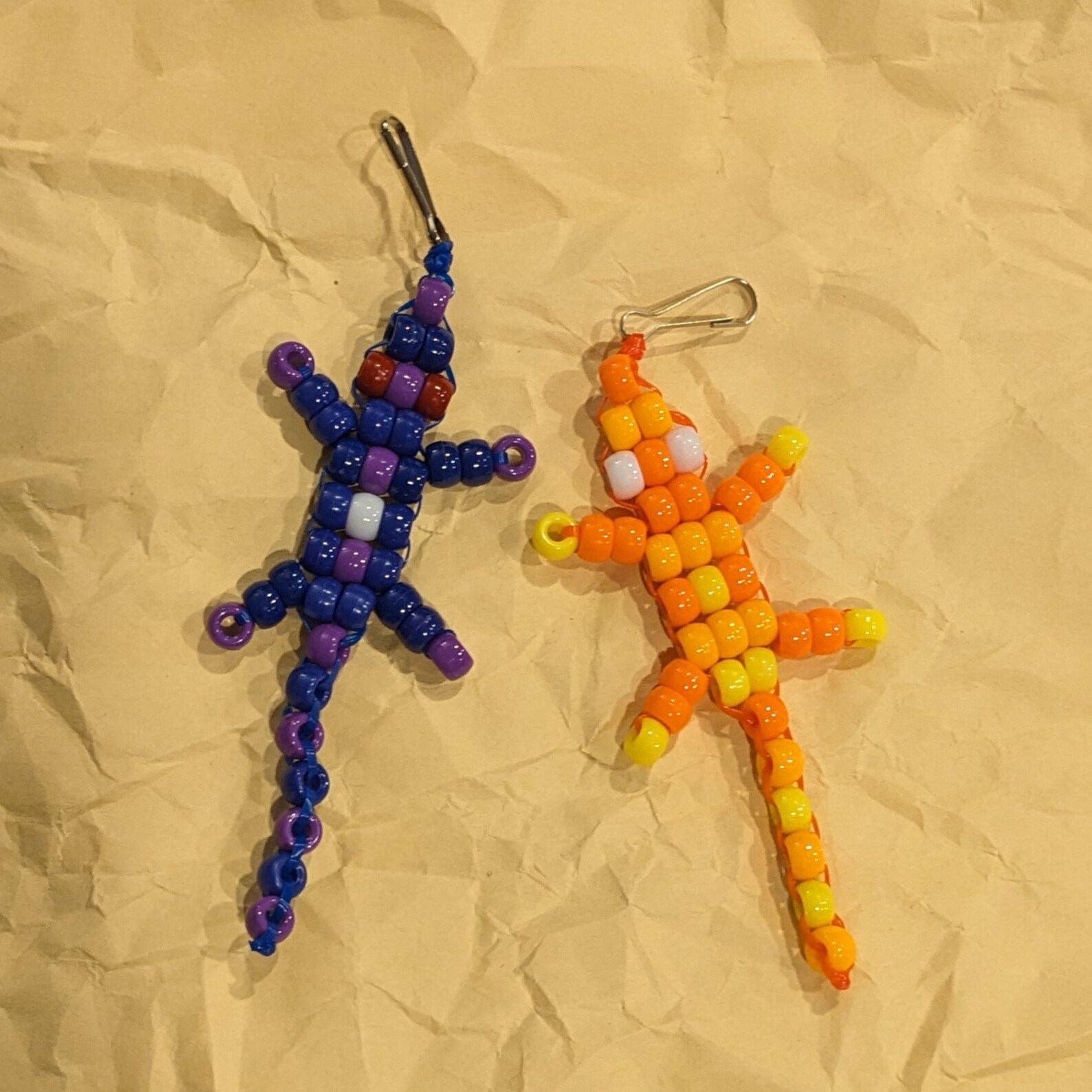 Pony Bead Reptile Keychains Silly Frog, Lizard Keychains for Backpacks ...