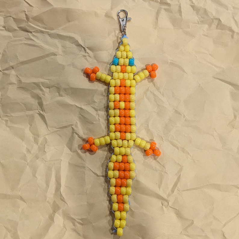 Pony Bead Reptile Keychains Silly Frog, Lizard Keychains for Backpacks ...