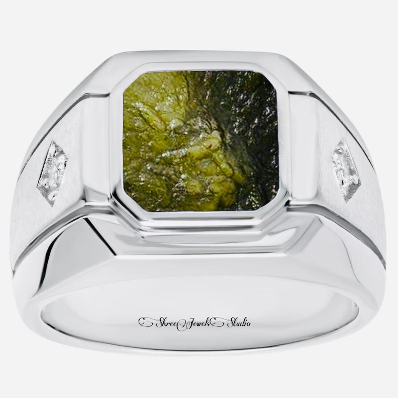 Moldavite Ring Men - Etsy
