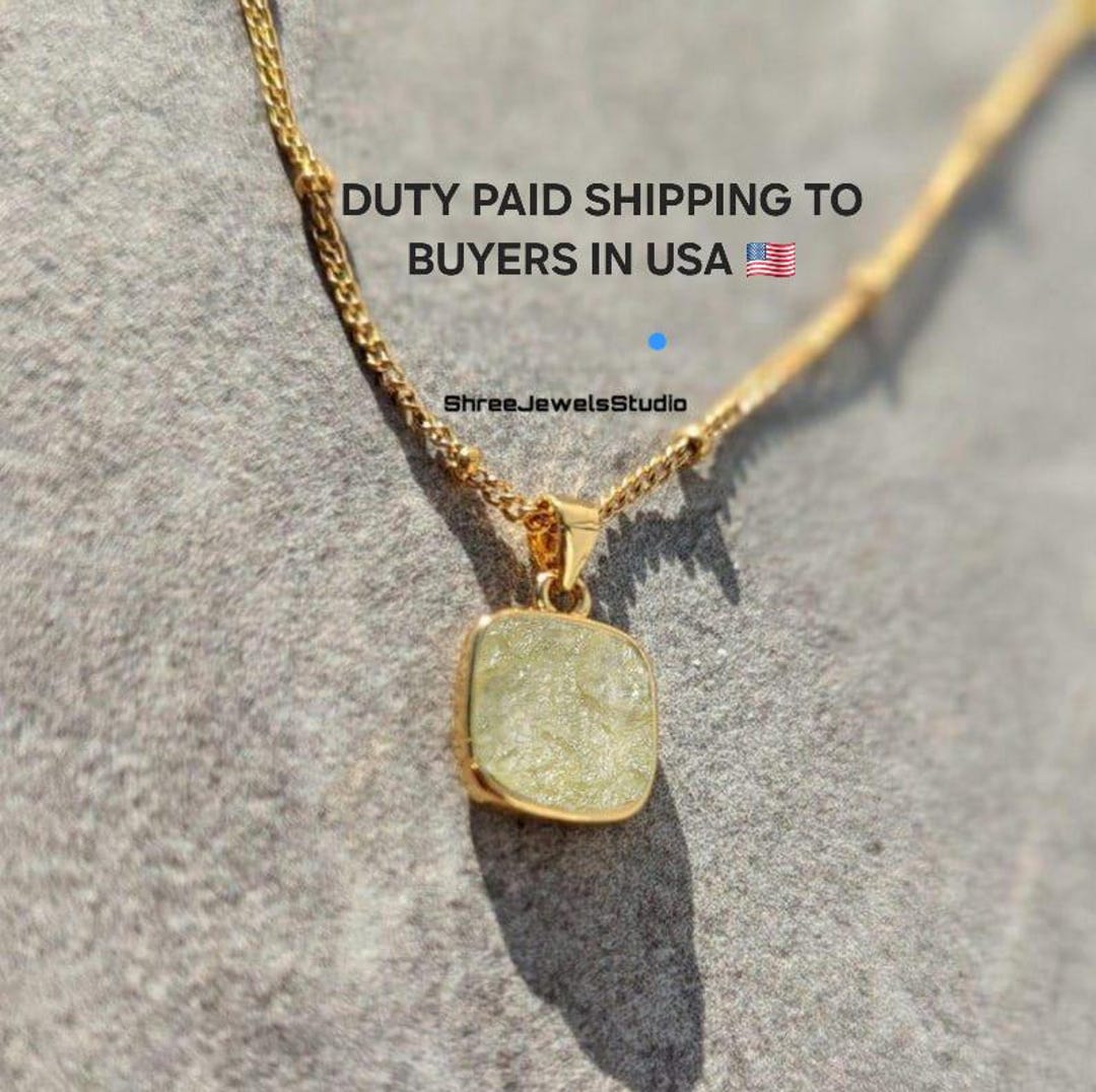 Dainty Libyan Desert Glass Necklace, Meteorite Pendant, Meteorite ...