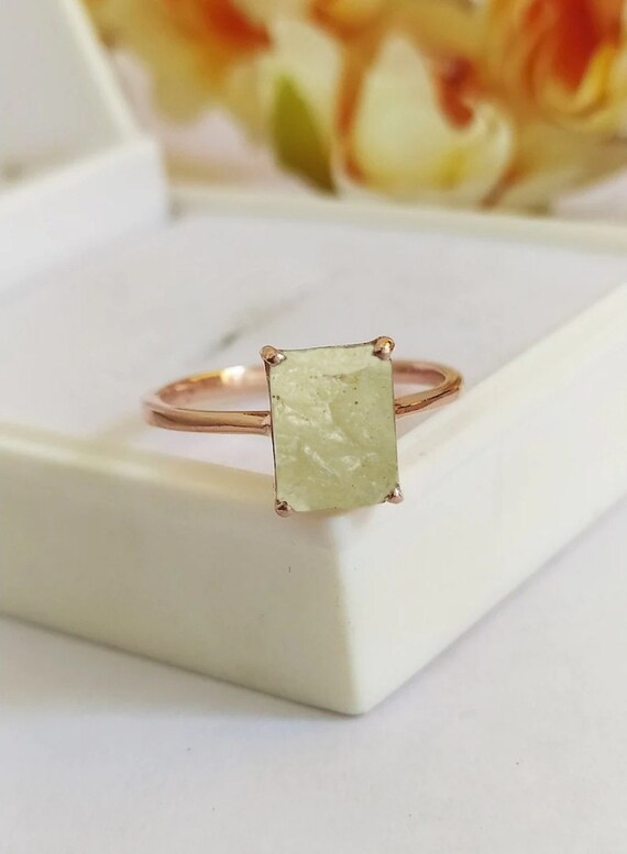Libyan Desert Glass Ring in Sterling Silver Authentic Libyan - Etsy
