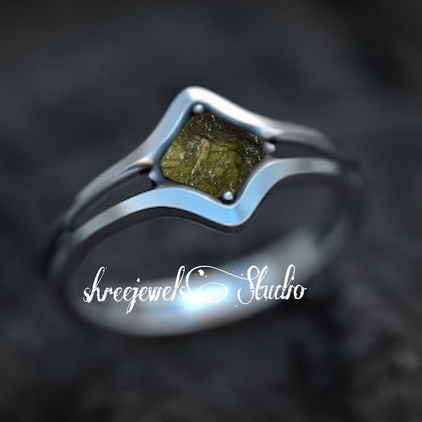 Moldavite Ring Men - Etsy