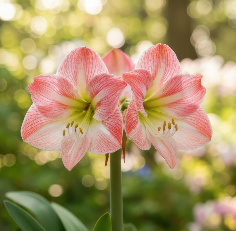 2 Soft Pink Amaryllis Vittata Bulbs FW95210-206 - Etsy