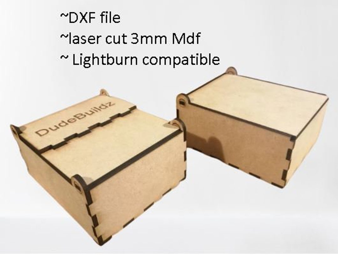 Laser Cut Storage Hinged Box Organiser Dxf File Storage of Stationery ...