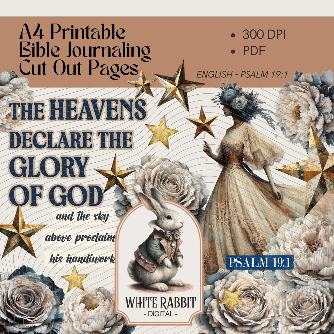 The Heavens Declare the Glory of God Bible Journal Page | Golden Stars ...