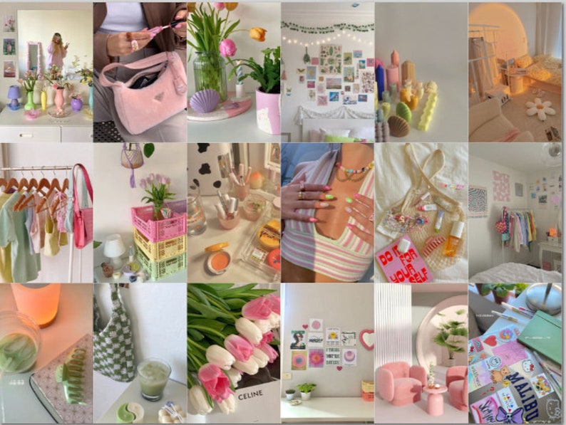 Pastel Aesthetic Wall Collage Kit 100pcs DIGITAL DOWNLOAD - Etsy