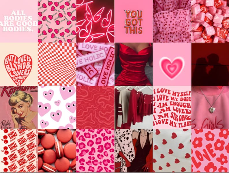 Lovecore Valentine's Day Aesthetic Collage Kit 100+pcs, DIGITAL ...