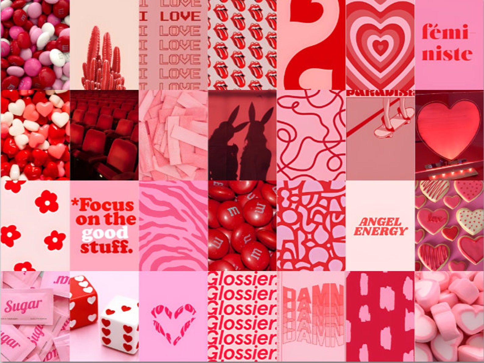 Lovecore Valentine's Day Aesthetic Collage Kit 100+pcs, DIGITAL ...