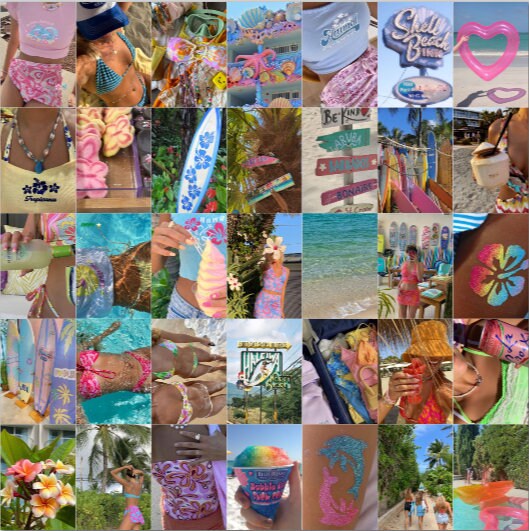 Coconut Girl Wall Aesthetic Collage Kit 100 Pcs, DIGITAL DOWNLOAD 4x6 ...
