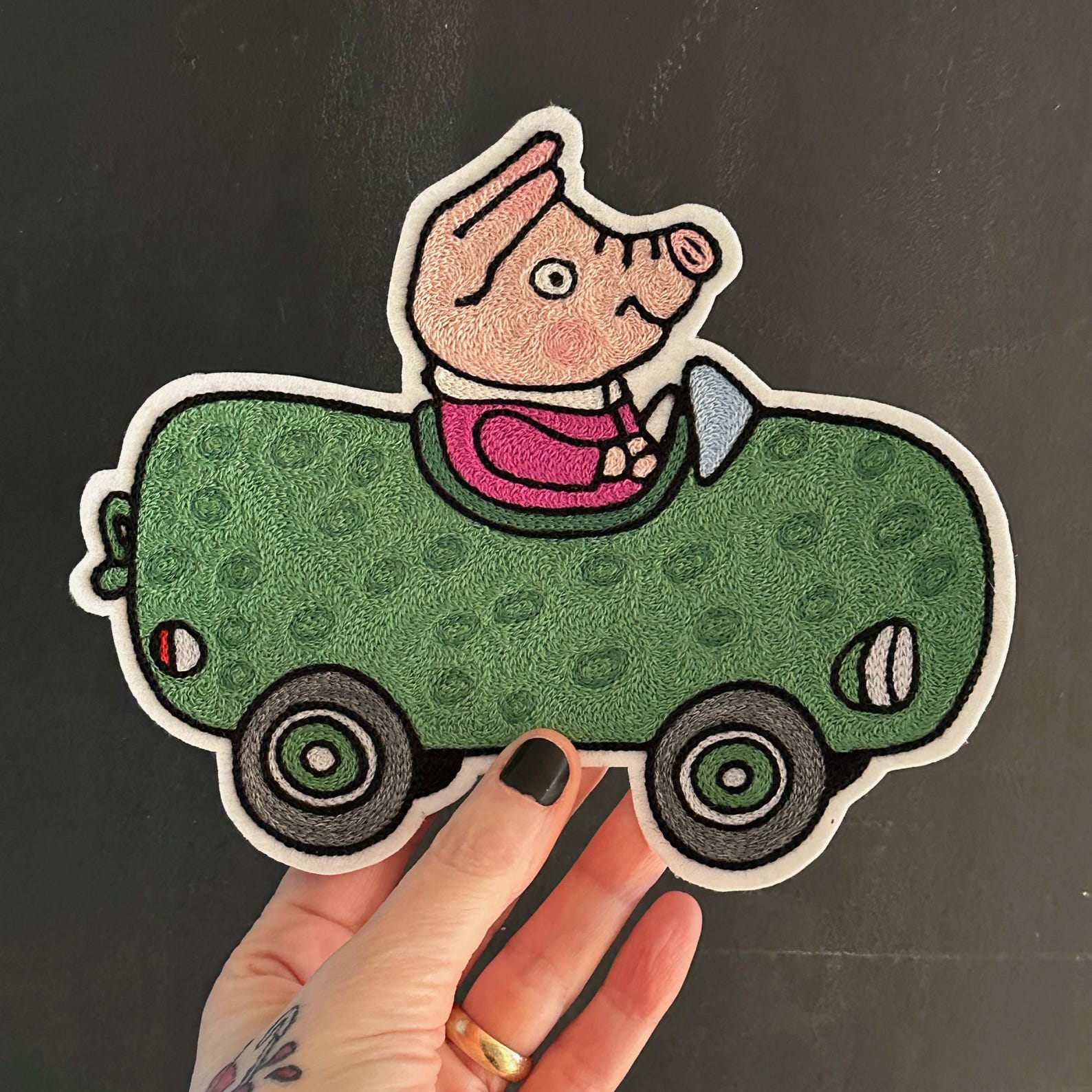 Richard Scarry Lady Pig Pickle Car Chainstitch Embroidery Patch - Etsy