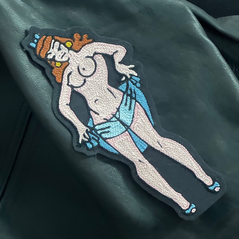 Sailor Jerry Pin Up Girl Chainstitch Embroidery Patch Etsy