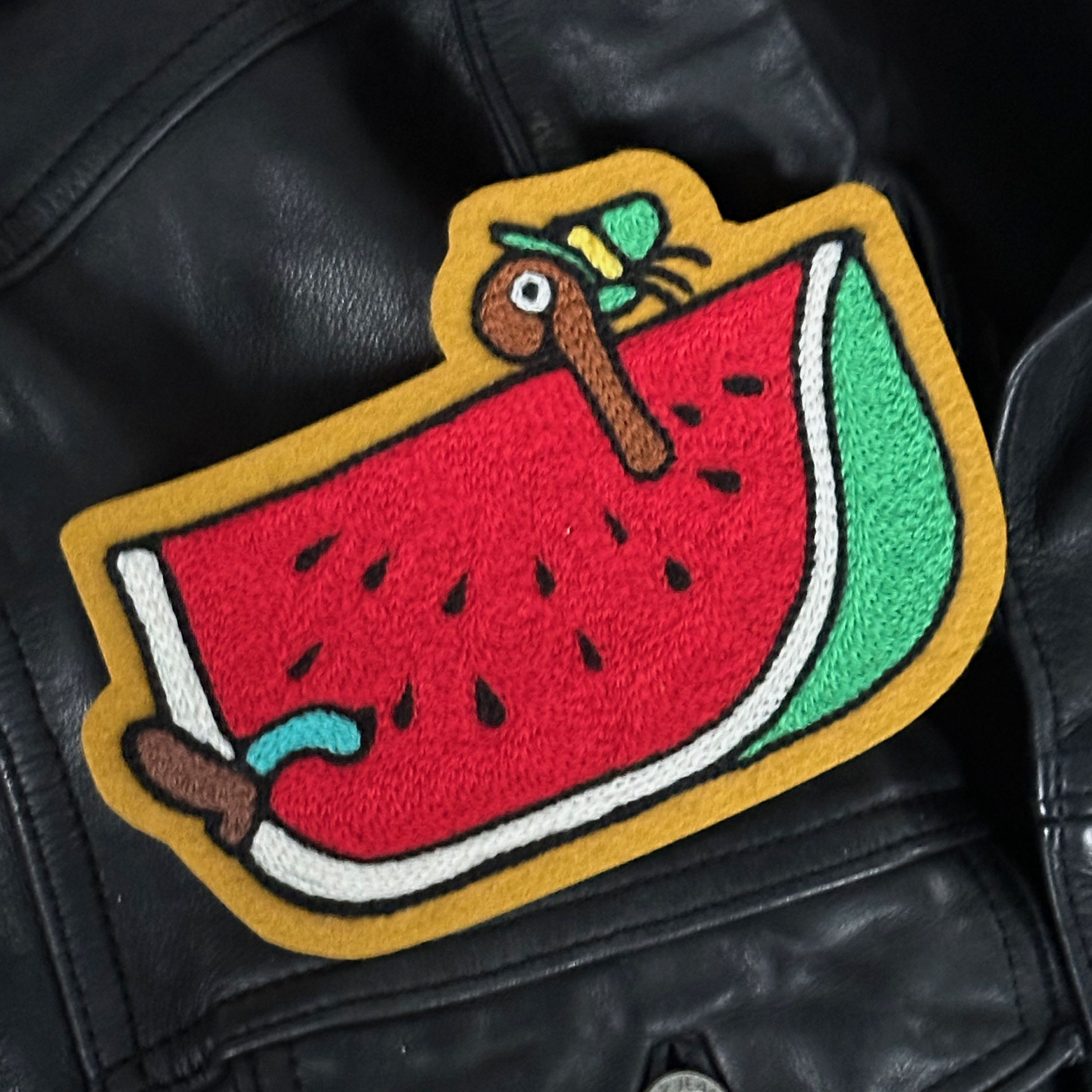Richard Scarry Lowly Worm in a Watermelon Slice Chainstitch Embroidery ...