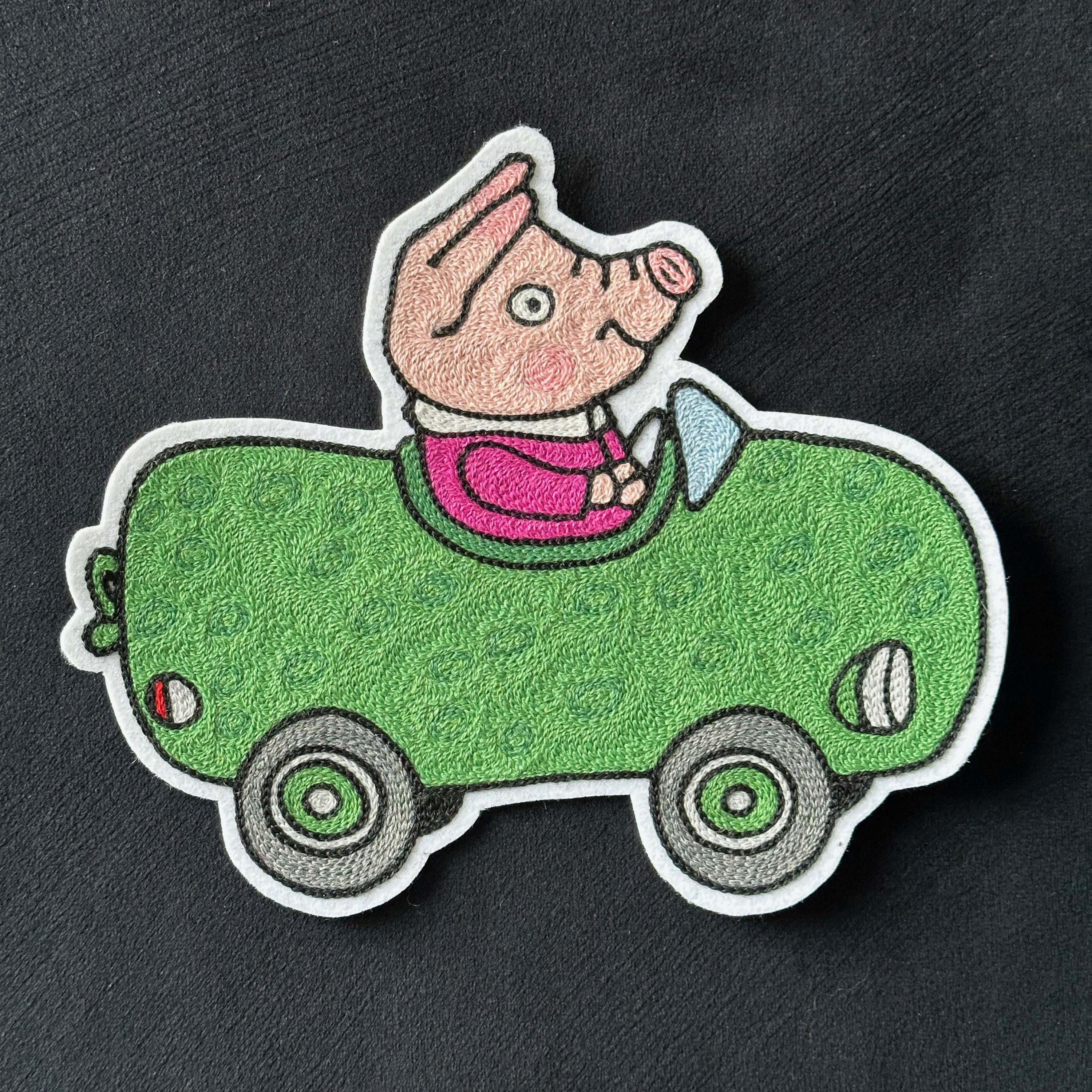 Richard Scarry Lady Pig Pickle Car Chainstitch Embroidery Patch - Etsy