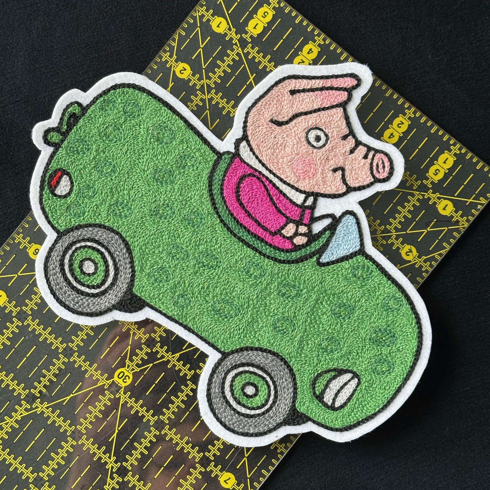 Richard Scarry Lady Pig Pickle Car Chainstitch Embroidery Patch - Etsy