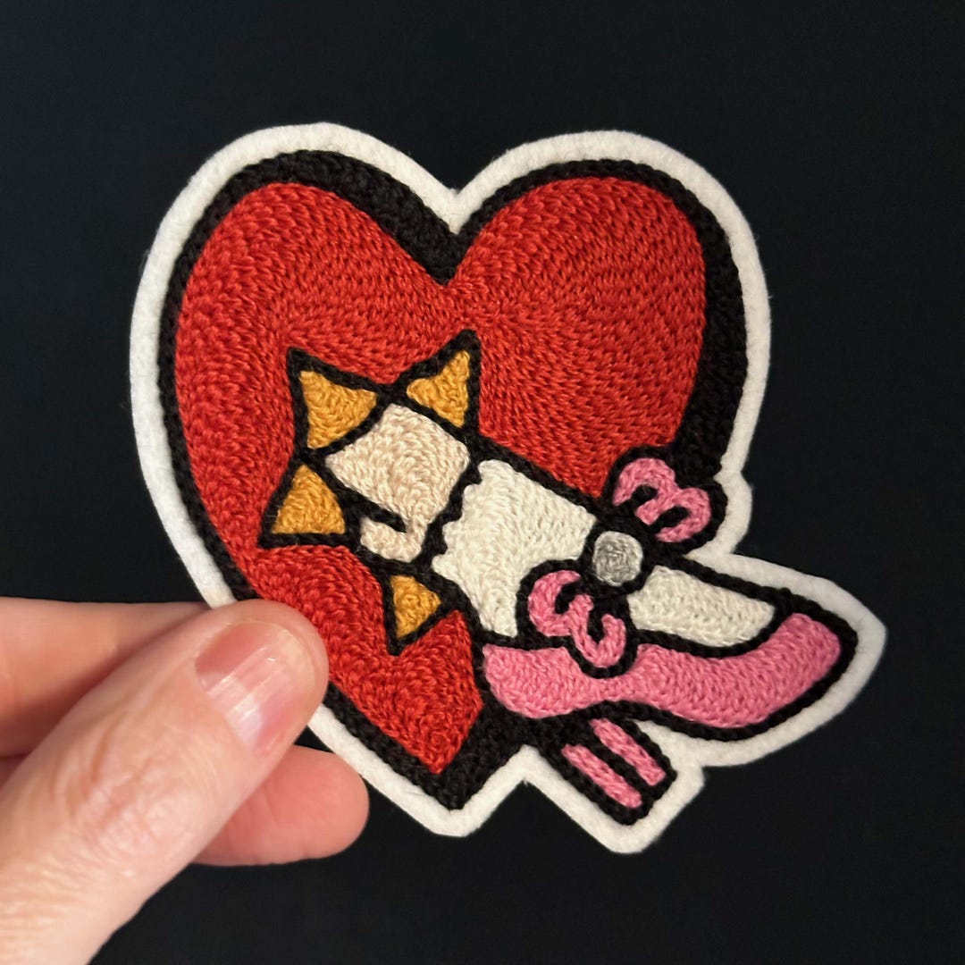 Dainty Dotty Shoe in Heart Tattoo Flash Chainstitch Embroidery Patch - Etsy