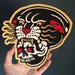 Panther Chomping on a Skull Tattoo Flash Chainstitch Embroidery Patch ...