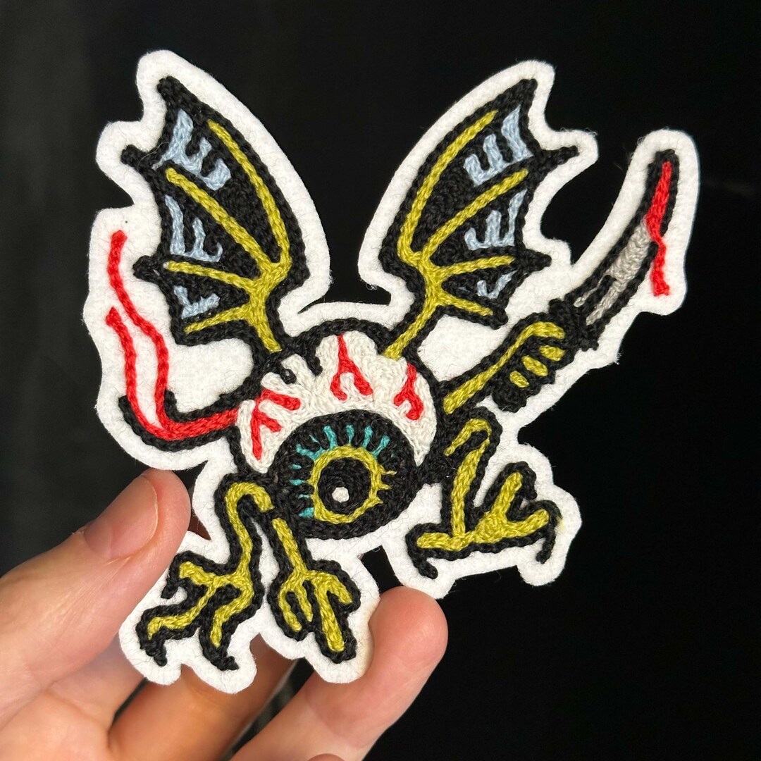 Eyeball Goblin Tattoo Flash Chainstitch Embroidery Patch - Etsy