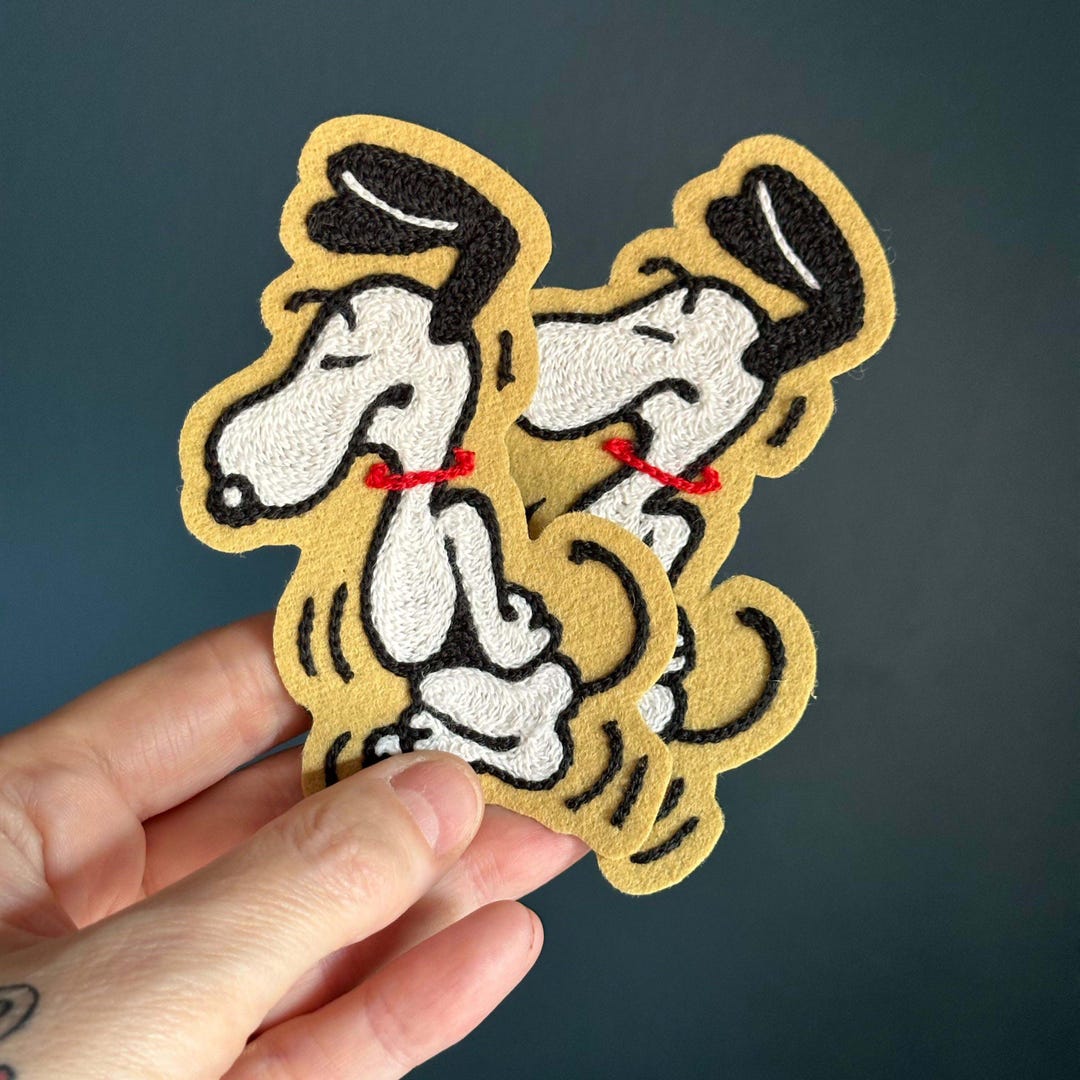Dancing Snoopy Tattoo Flash Chainstitch Embroidery Patch - Etsy