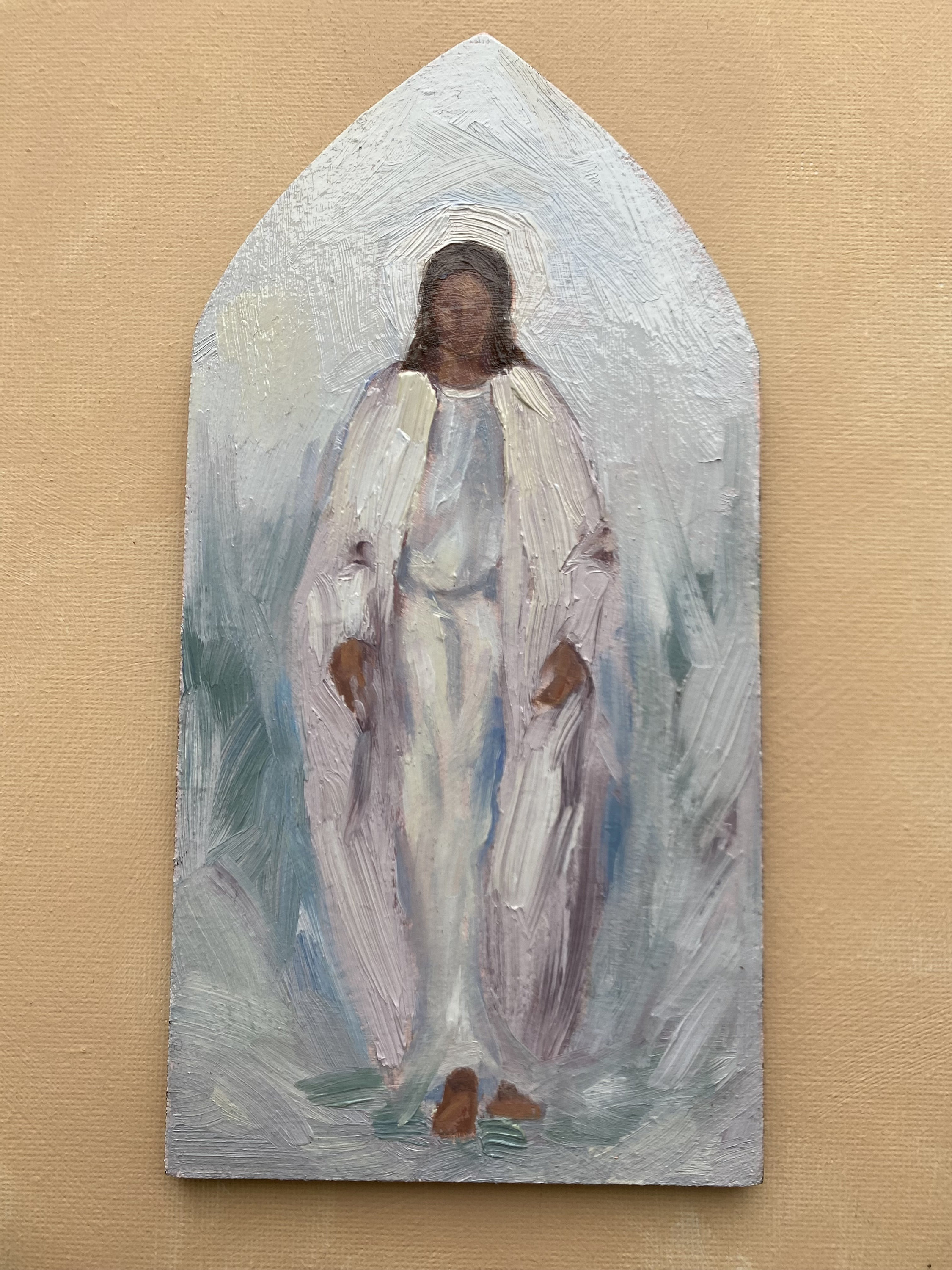 Jesus Painting/ Jesus Art /arched Shape Original Oil Painting - Etsy