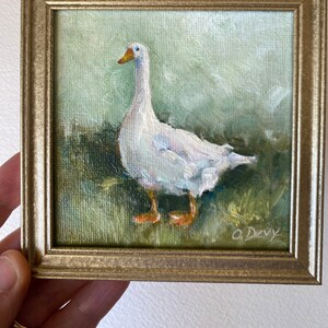 Duck Painting/original Framed 4x4 Oil Painting Duck Lovers Gift ...