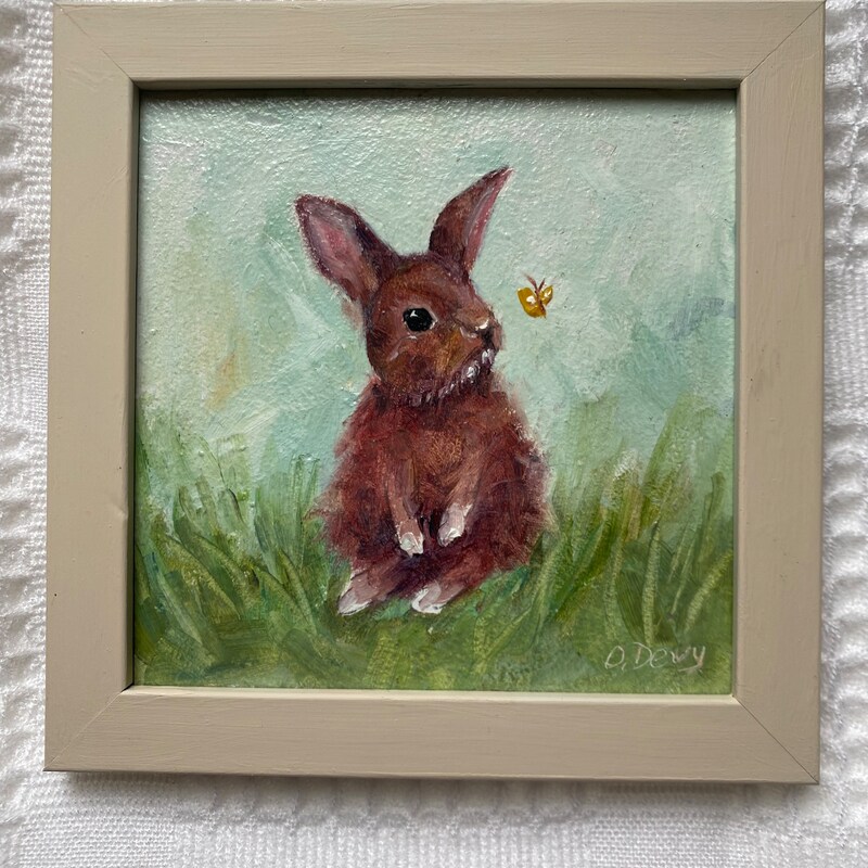 Rabbit Painting - Etsy