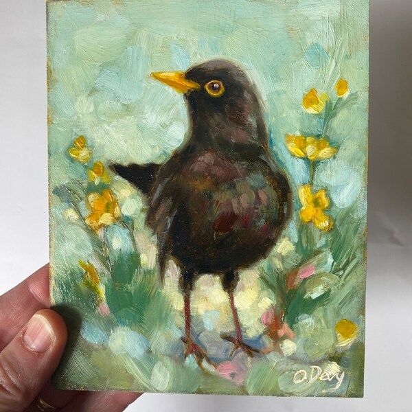 Blackbird Painting - Etsy