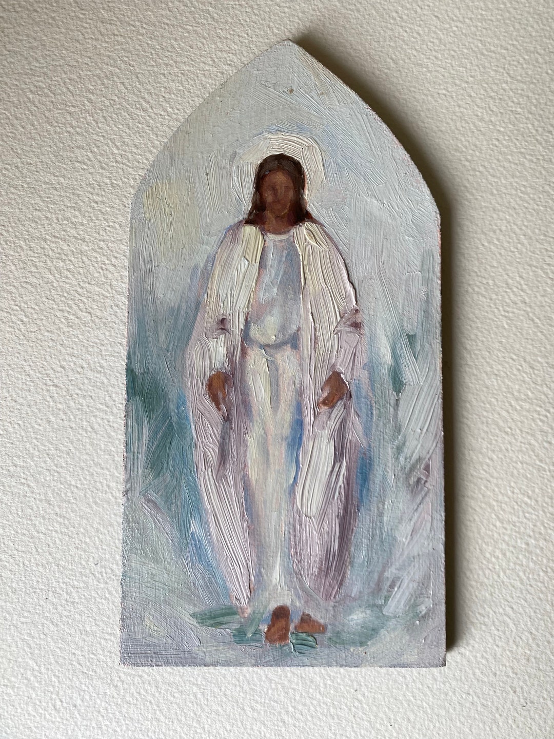 Jesus Painting/ Jesus Art /arched Shape Original Oil Painting of Jesus ...