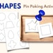 Geometric SHAPES Push Pin Poke Prick Punch Activity, Fine Motor Skills ...