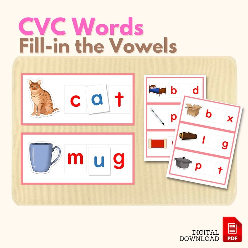 Montessori Cvc Cards - Etsy