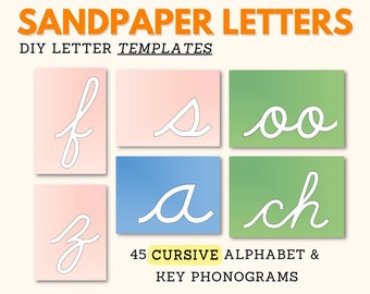 Cursive Sandpaper Letters - Etsy