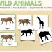 WILD ANIMALS Montessori Nomenclature 3 Part Card Silhouette Shadow ...