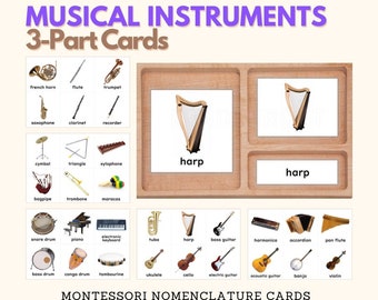 3-part Cards: Musical Instruments printable PDF - Etsy