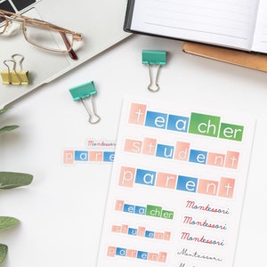 Montessori Sticker Sheet Bundle Montessori Teacher Student Parent ...