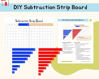 Subtraction Strip Board Math Montessori Printable Material - Etsy