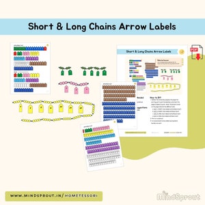 Montessori Short Chain and Long Chain Labels Montessori Math Material ...