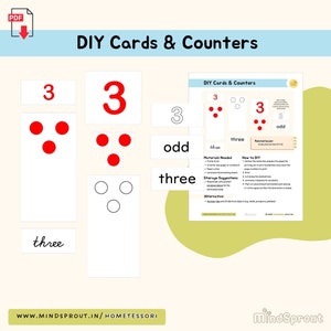 Cards and Counters Montessori Math Material Odd & Even Counting Numbers ...