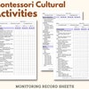 Primary Montessori Activities Monitoring Record Sheets Scope and ...