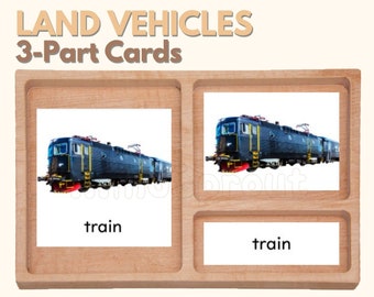 CONSTRUCTION VEHICLES Montessori Nomenclature Classified 3-part Cards ...