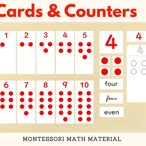 Montessori Number Cards and Counters Set PDF - Etsy Canada