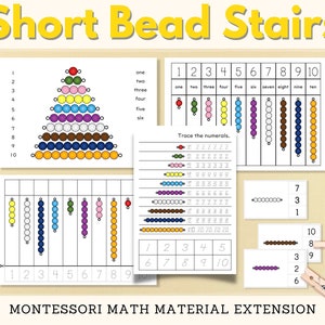 Colored Short Bead Stair Montessori Math Material Counting One-to-one ...