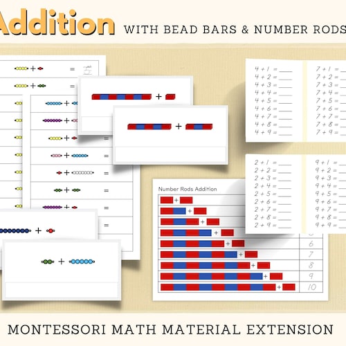 Number Rods Montessori Math Material Extension Worksheets - Etsy