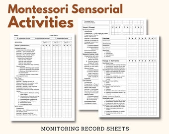 Montessori MATH Activities Monitoring Record Sheet Scope and Sequence ...