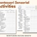 Montessori SENSORIAL Activities Monitoring Record Sheet Scope and ...