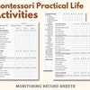 Primary Montessori Activities Monitoring Record Sheets Scope and ...