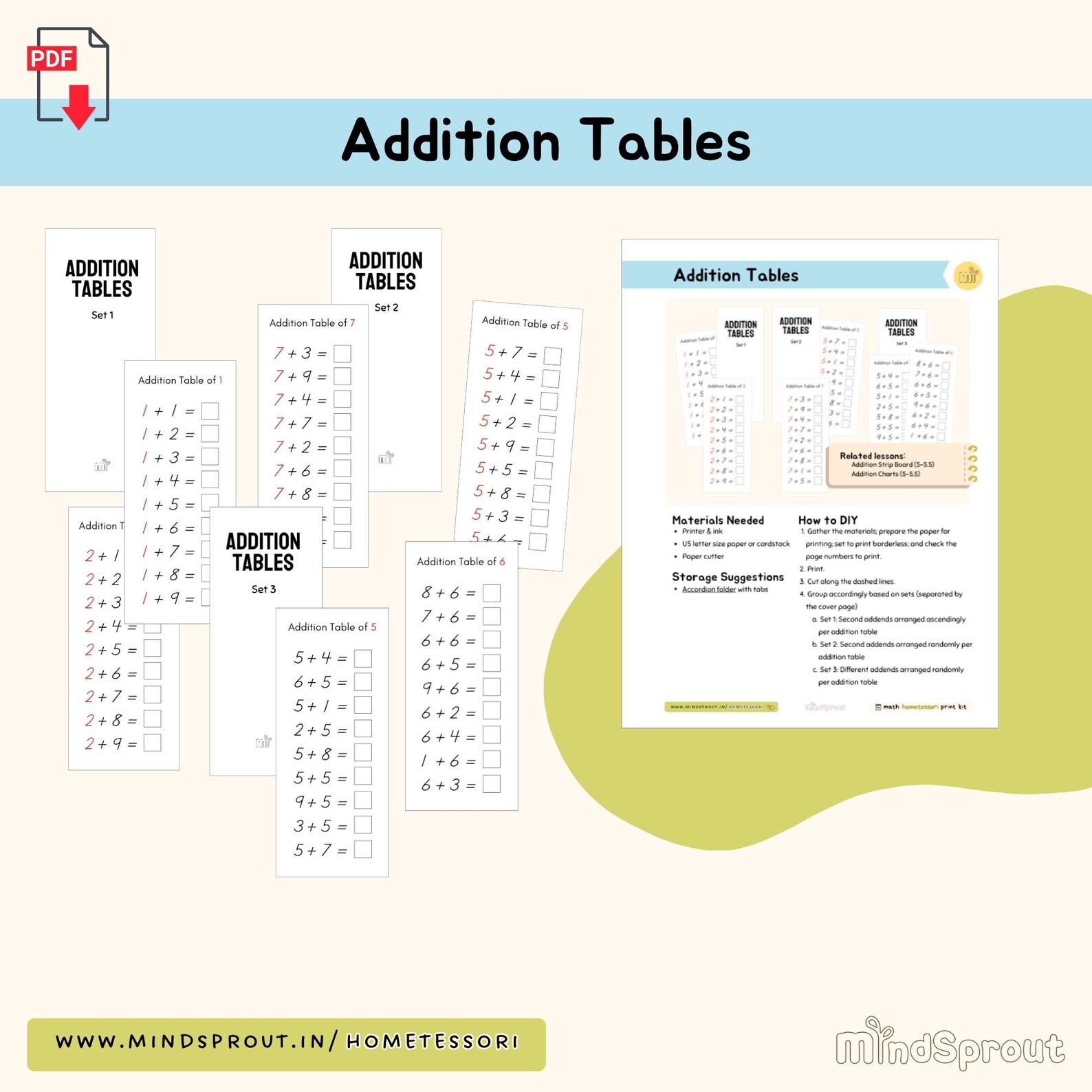 Addition Strip Board DIY Montessori Math Material Extension Activity ...