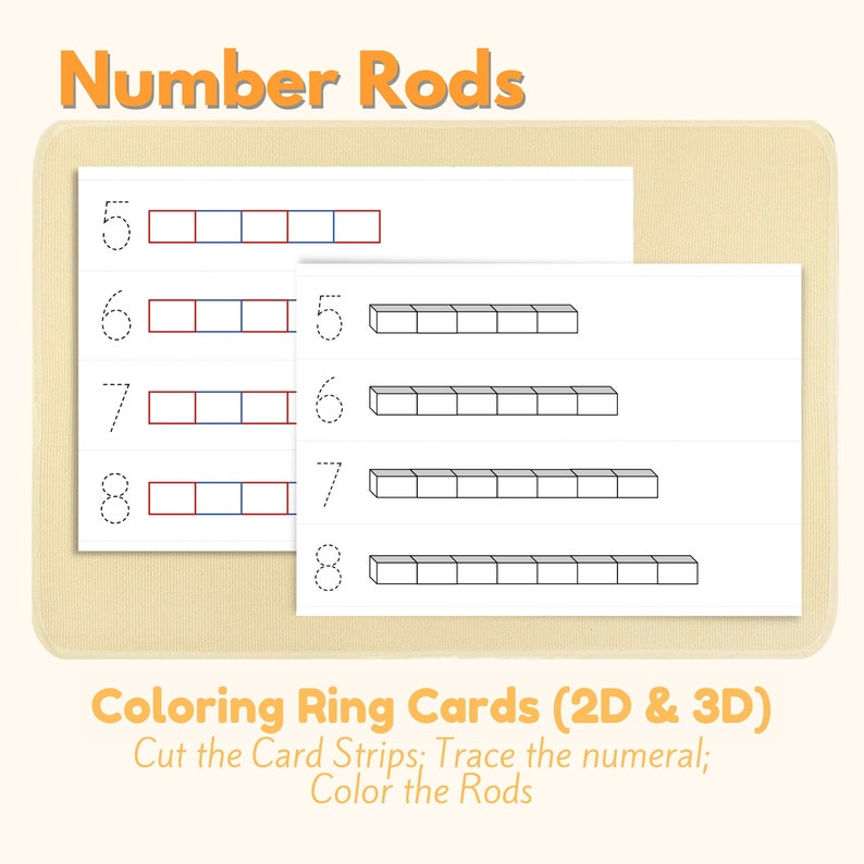 Number Rods Montessori Math Material Extension Activity - Etsy