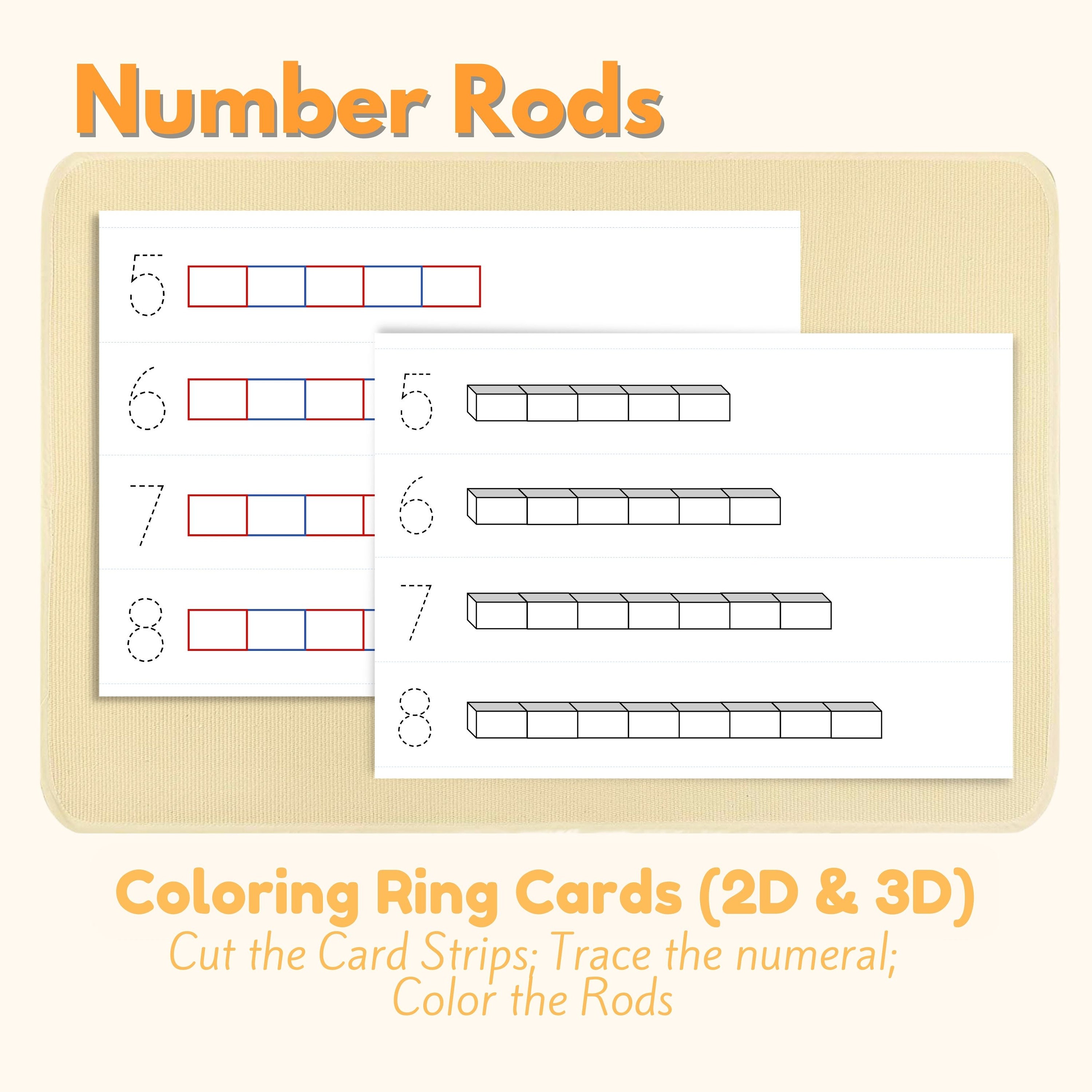Number Rods Montessori Math Material Extension Activity - Etsy