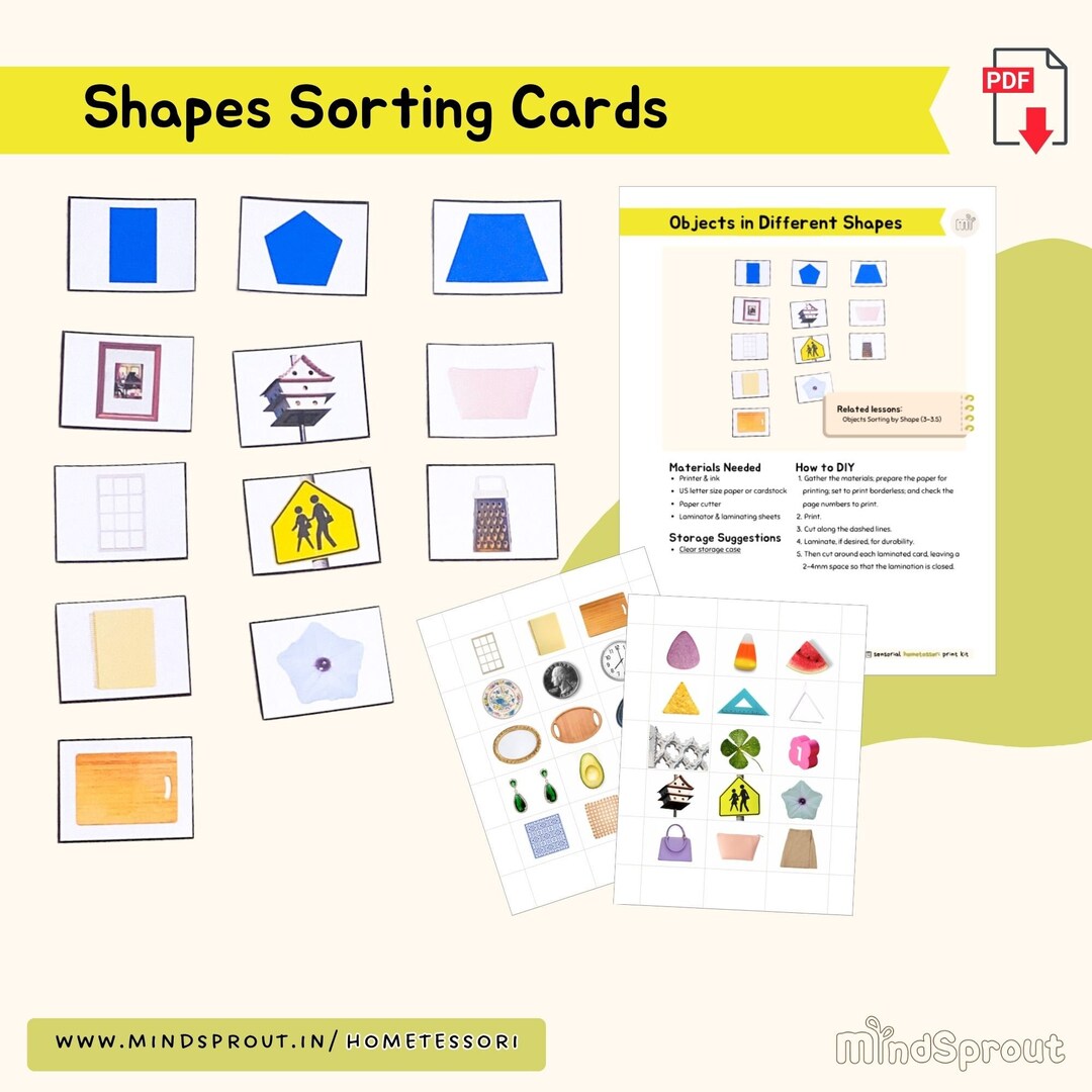 Shapes Sorting Activity for Toddler Montessori Sensorial Preschool ...