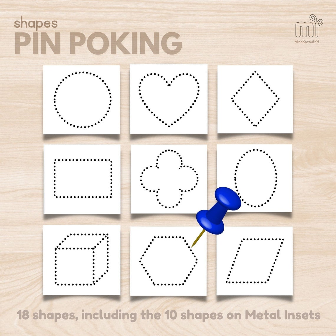 Pin Pricking Shapes Preschool Activity Montessori Metal Inset - Etsy