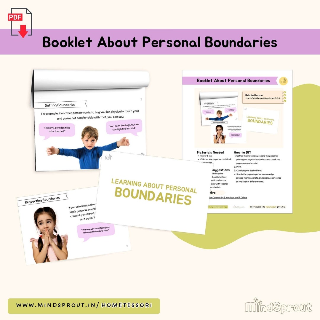 Booklet About Personal Boundaries Montessori Practical Life Grace ...